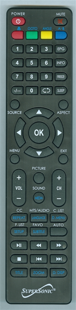 Supersonic Sc2412 Refurbished Genuine Oem Substitute Remote